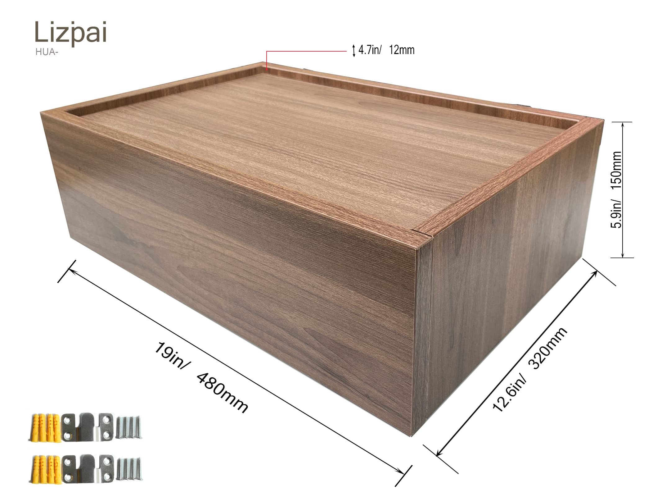 2 PCS nightstand Floating Drawer Shelf Bedside,The Bedside Table of The Hotel Hidden lamp Belt,nightstands Set of 2 mid Century Modern