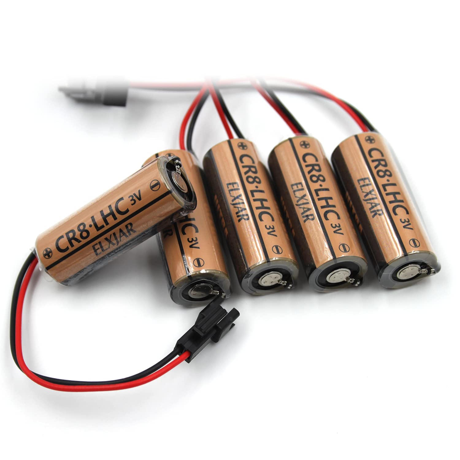elxjar (5-Pack) 3V 3000mAh CR8-LHC Lithium Manganese Dioxide Battery Replacement for Fuji FDK CR8.LHC 17430, Toto CR8-LHC TH559EDV410R Automatic Toilet Flusher
