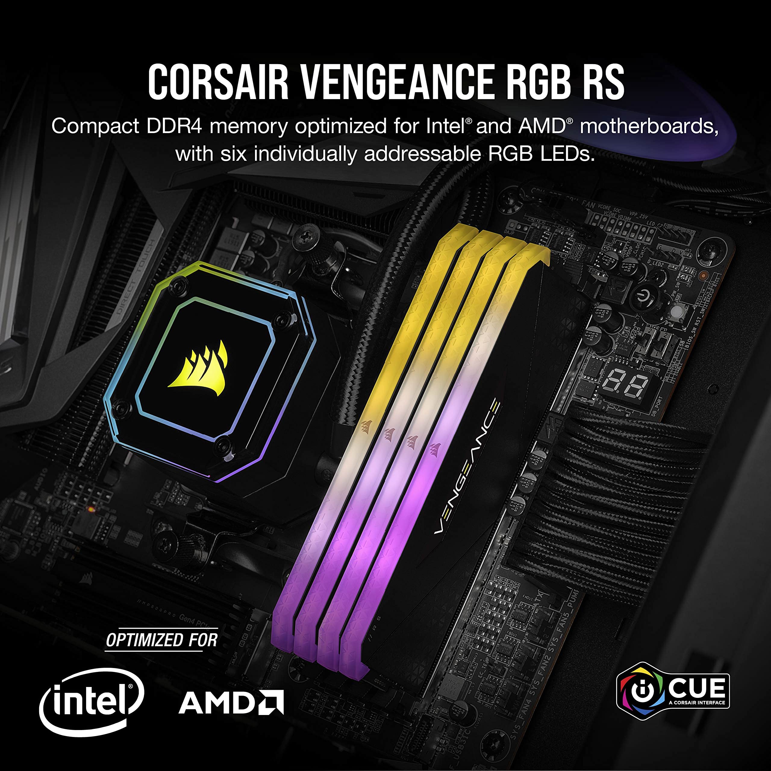 CORSAIR VENGEANCE RGB RS 32GB (2x16GB) DDR4 3200 (PC4-25600) C16 Desktop memory
