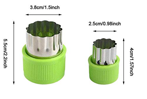 12 Pcs Stainless Steel Cookie & Vegetable & Fruit Cutters Shapes Sets, Mini Cookie Stamp Mold, Sandwich Cutters for Kids Baking+10 pcs Cute Cartoon Animals Food Picks and Forks Color Random