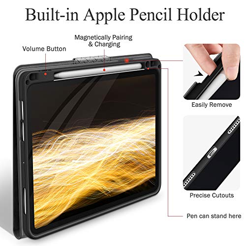 auaua Case for iPad Air 11 Inch (2024)/iPad Air 5th/4th Generation (2022/2020) with Pencil Holder, Auto Sleep/Wake, Adjustable Angle (Gray)