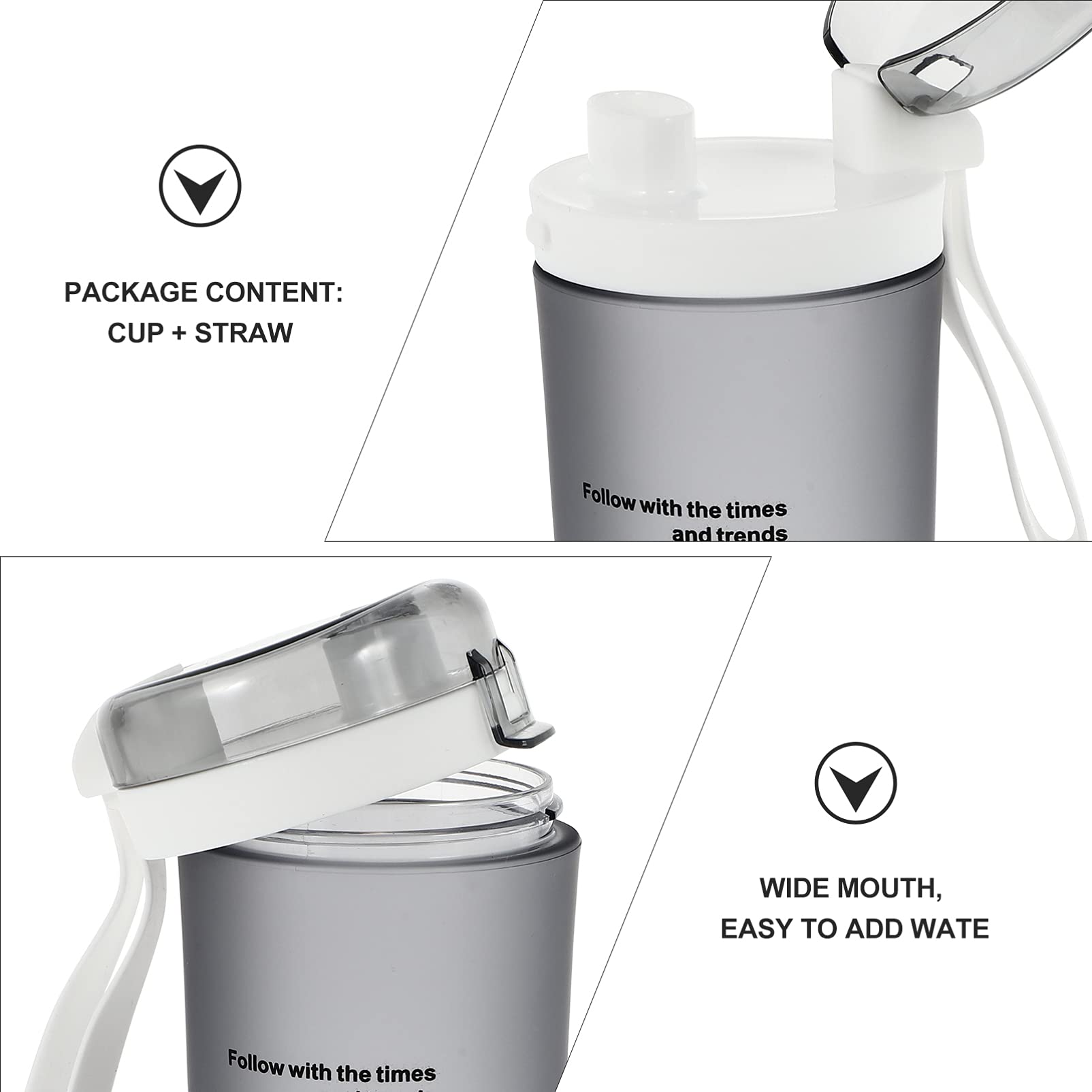 Healifty 1pc Frosted Shaker Cup Sports Plastic Bottle Large Capacity Water Bottle Plastic Drinking Bottle Portable Water Bottle Sports Water Kettle Plastic Water Bottle Outdoor Water Kettle