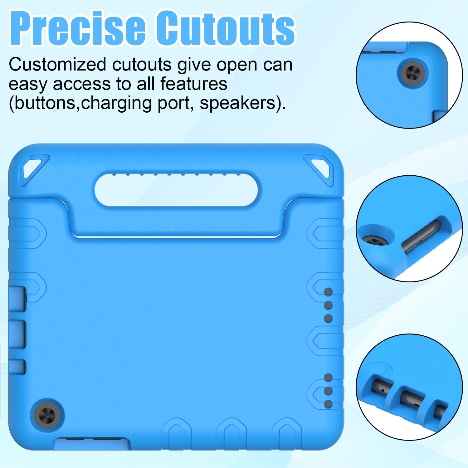 BMOUO Kids Case for Alcatel Joy Tab 2 8” 2020 (Model 9032Z), Shockproof Convertible Handle Stand Metroby t-Mobile Alcatel Joy Tab 2 Tablet Case - Blue