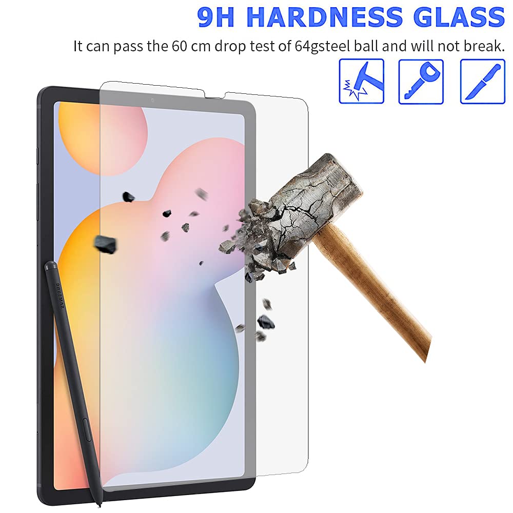 ZenRich (2 Pack) Anti-Glare Screen Protector for Samsung Galaxy Tab S6 Lite 10.4'' 2024/2022/2020, 9H Hardness Tempered Glass Screen Film for S Pen Compatible/Scratch Resistant/Bubble Free