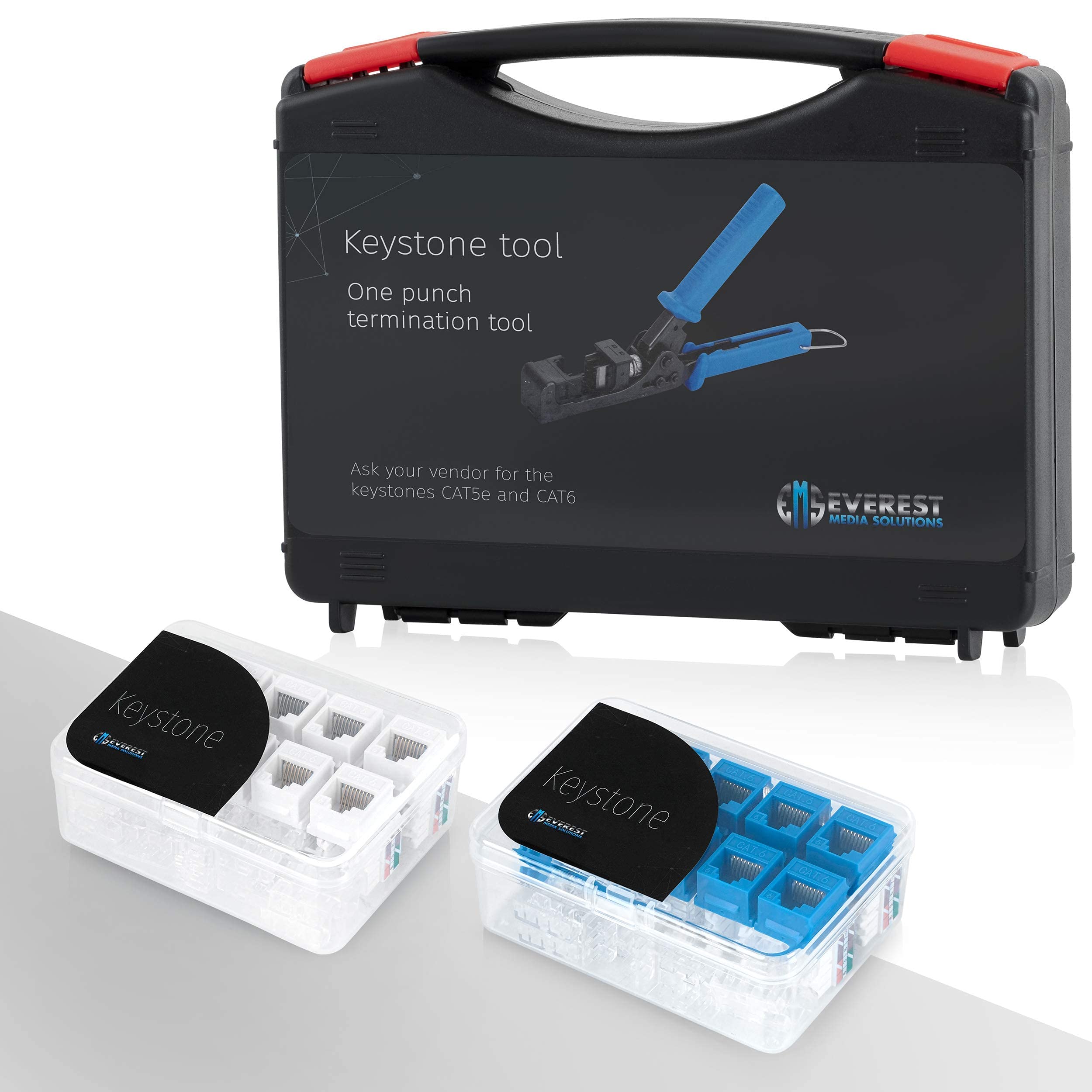 GTZ Bundle β 2 Items: Speed Termination Tool with 20 Pack of RJ45 Keystone Jacks + 200 Pack of Cat6 Pass Through Connectors