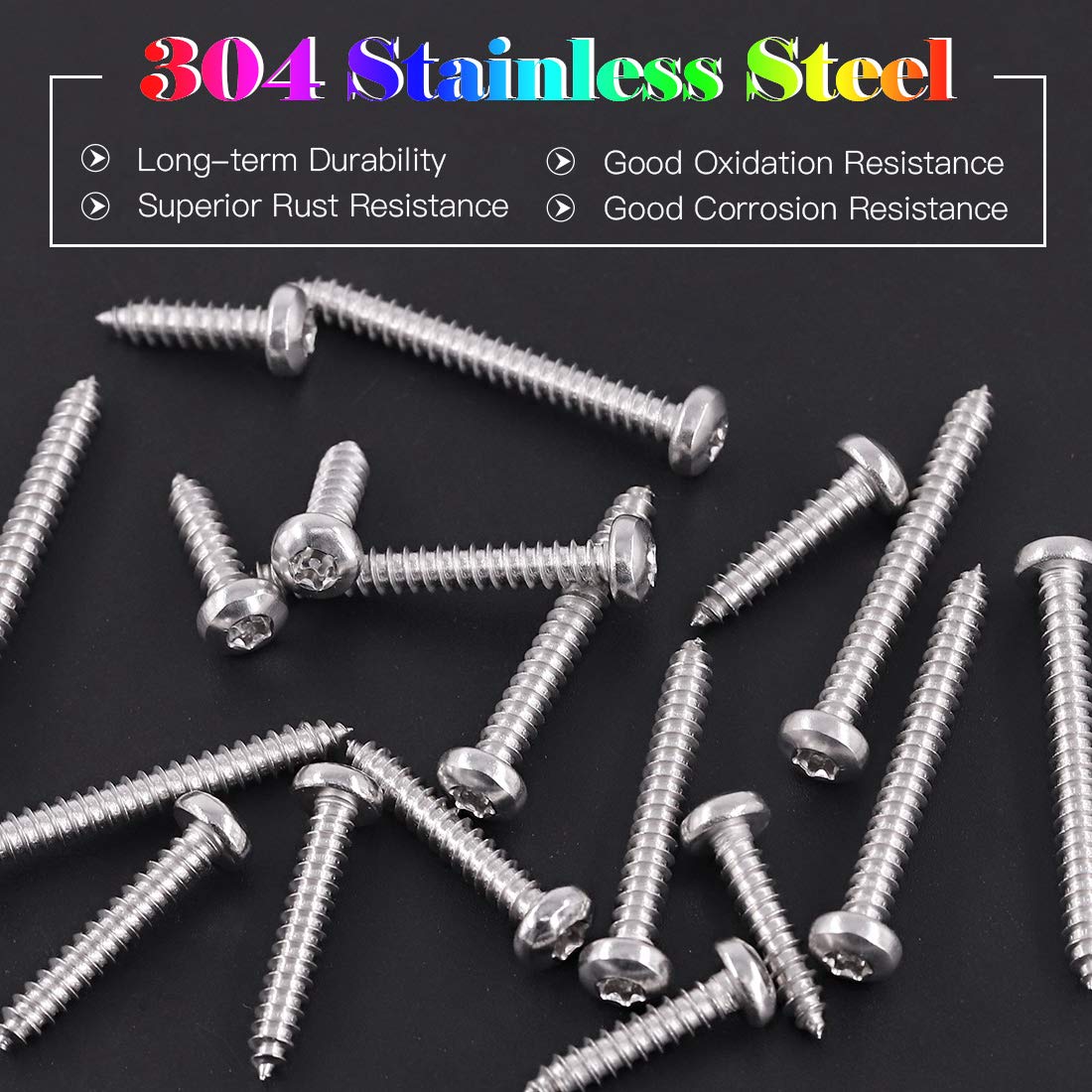 Glarks 51Pcs #8 x 1/2'' Button Head Torx Security Sheet Metal Screws Stainless Steel Tamper Resistant Screws Set with T20 Bit (50pcs #8 x 1/2'')
