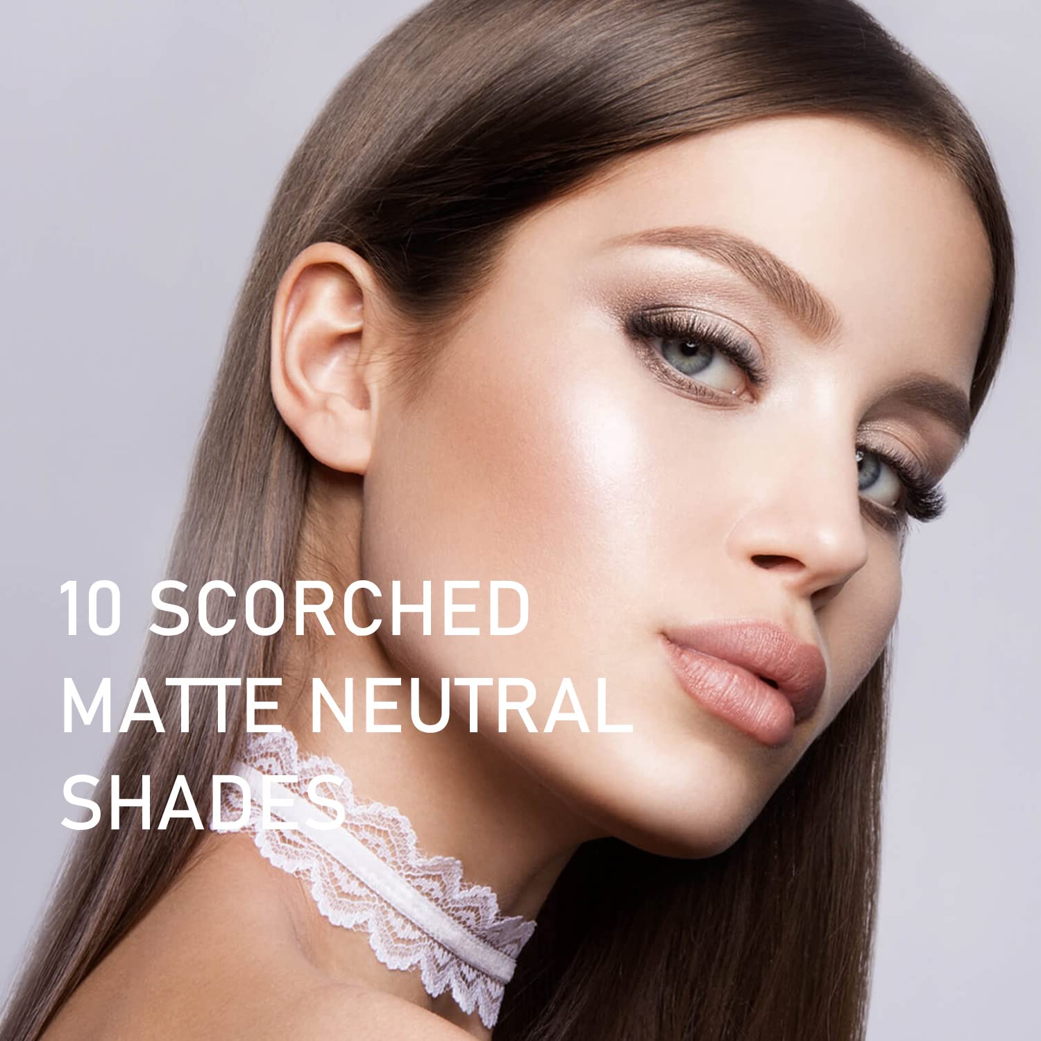 10 Colors Eyeshadow Palette, Wterproof Long Lasting High Pigment Eyeshadow Palette,Ultra-Blendable Smooth Matte Eye Makeup Palette,Naturing-Looking Nude Matte Eyeshadow with 2 Brush(Cement color)