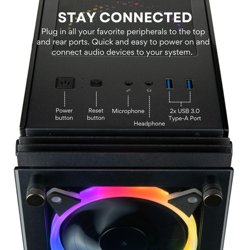 Empowered PC Stratos Mini Gaming Desktop - NVIDIA GeForce GTX 1660 Super, Intel 12-Core i7-12700KF Processor, 32GB DDR5 RAM, 1TB NVMe SSD, WiFi, Windows 11H - Tiny Liquid Cooled Gamer RGB Computer