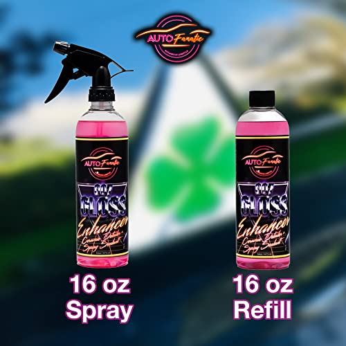 AUTO FANATIC 007 Car Gloss Enhancer Ceramic - Water Beading Hydrophobic Spray Infused with SiO2 For Maximum Gloss & Shine - Quick Detailer Spray For Ceramic Car Coating & Professional Car Detailing That Repels Dirt & Road Grime (16 oz Spray)
