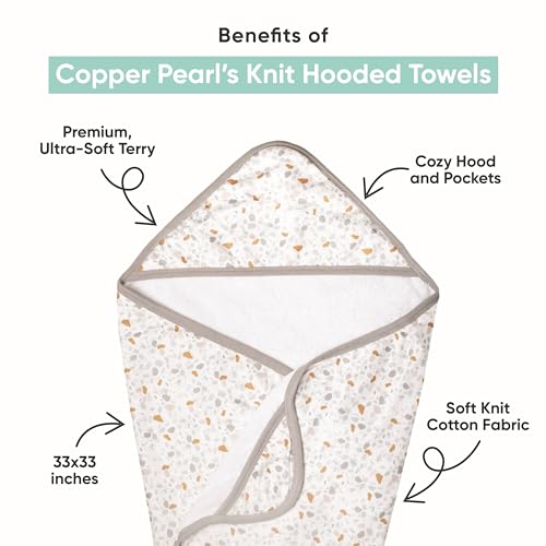 Premium Knit Hooded Bath Towel"Kiana" by Copper Pearl