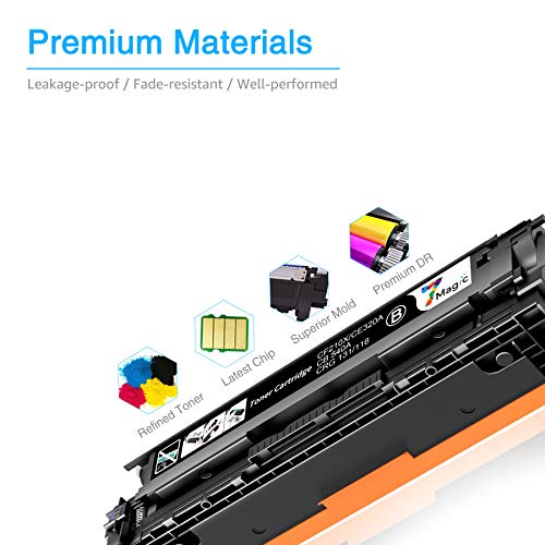 7Magic Compatible Toner Cartridge Replacement for HP 131X CF210X 131A CF210A HP Laserjet Pro 200 Color MFP M276nw M251nw M251n M276n Printer CF211A CF212A CF213A (Black Cyan Yellow Magenta, 4-Pack)