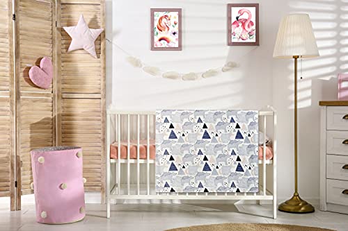 Vollmic Baby Blanket Bedding Flannel Fleece Minky Blanket Unisex Baby Plush Blanket with Dotted Backing (Polar Bear)