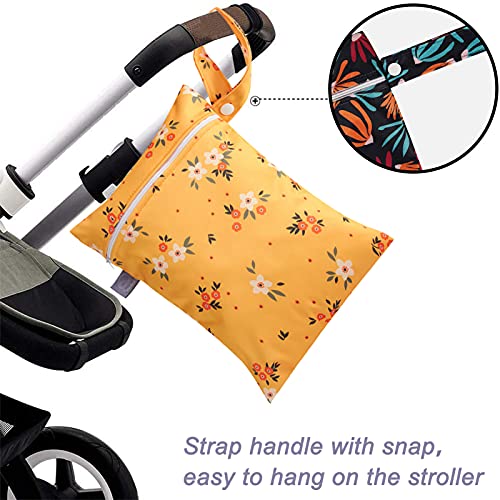 2 PCS Wet Dry Bag for Cloth Diapers Swimsuits Multi-Functional Water Resistant Lining Sealed Organizing Pouches with Double Pocket for Travel Gym Beach Pool Yoga Workout Small