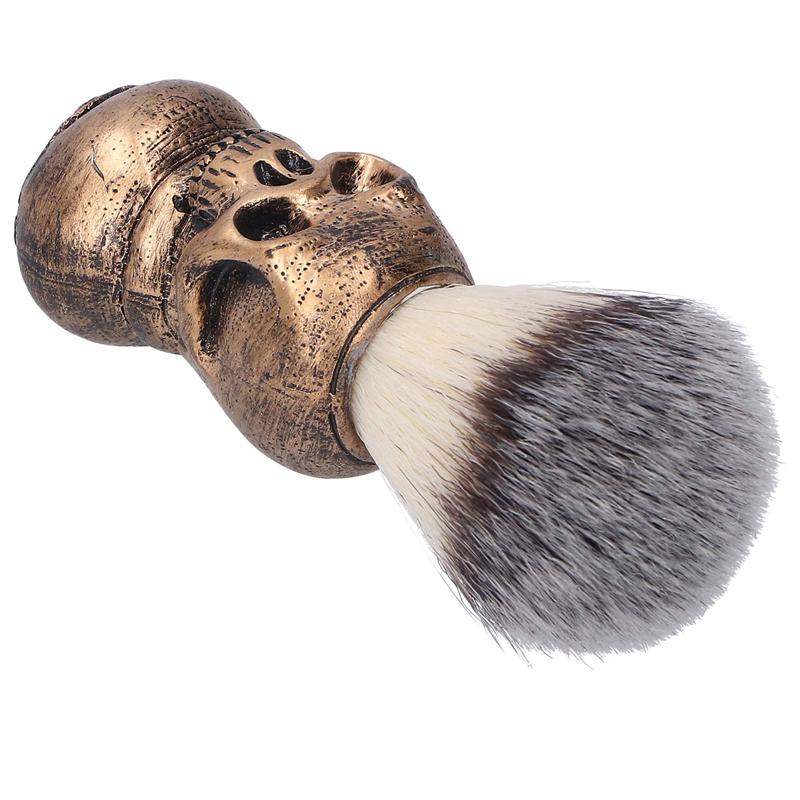 Barber Cleaning Hairbrush, Neck Duster Brush Shaving Beard Brush with Creative Skull Handle for Professional Salon and Home