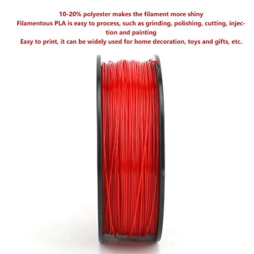 1.75mm 1KG 3D Printer Long Filament Red 3D Printing Consumables Neatly Wound PLA Meta Filament Bundle Industrial Additive Manufacturing Products for Home Decoration