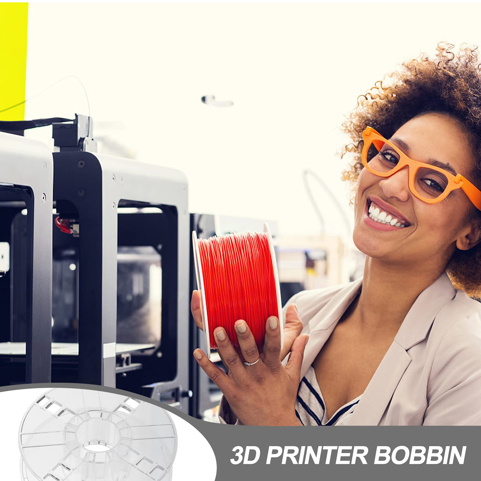 DOITOOL 3D Printer Filament Reusable Spool 3D Printer Accessories Hollow Bobbin 1kg Spool Filament Reel Parts, 7.87 x 7.87 x 2.56 inch
