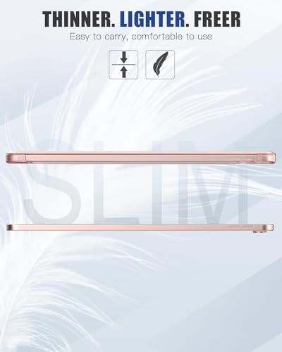 MoKo for iPad Air 6th Generation 11 Inch Case M2 2024/ iPad Air 5th Gen Case 2022/iPad Air 4th Gen Case 2020,iPad Air 11" Case with Translucent Hard Back Cover,iPad Air 6/5/4 Case, Rose Pink