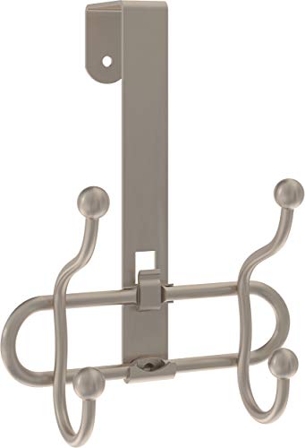 Franklin Brass OTD002F-NIC-C 2-Hook Over The Door Storage Rack, Nickel