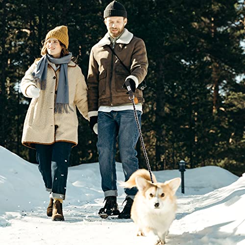 Chew Proof Metal Leash Chain Dog Leash for Medium Large Dogs, Chain Link Dog Leash Anti Chew 5FT Strong Anti Bite Dog Leash Comfortable Soft Padded Handle Black