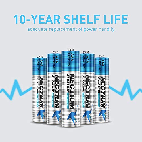 NECTIUM Superior Performance AAA Alkaline Pure-Gold-Bottom IoT Batteries (48 Count), Ultra Power, Long Lasting for IoT Devices and Smart Lock