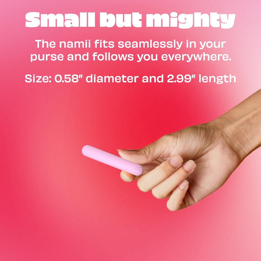 10-Mode Waterproof Micro Mini Vibrator - Body Safe Silicone - Rechargeable, Portable, Quiet, Slim Massager for Women & Couples - Finger Size - Light Pink