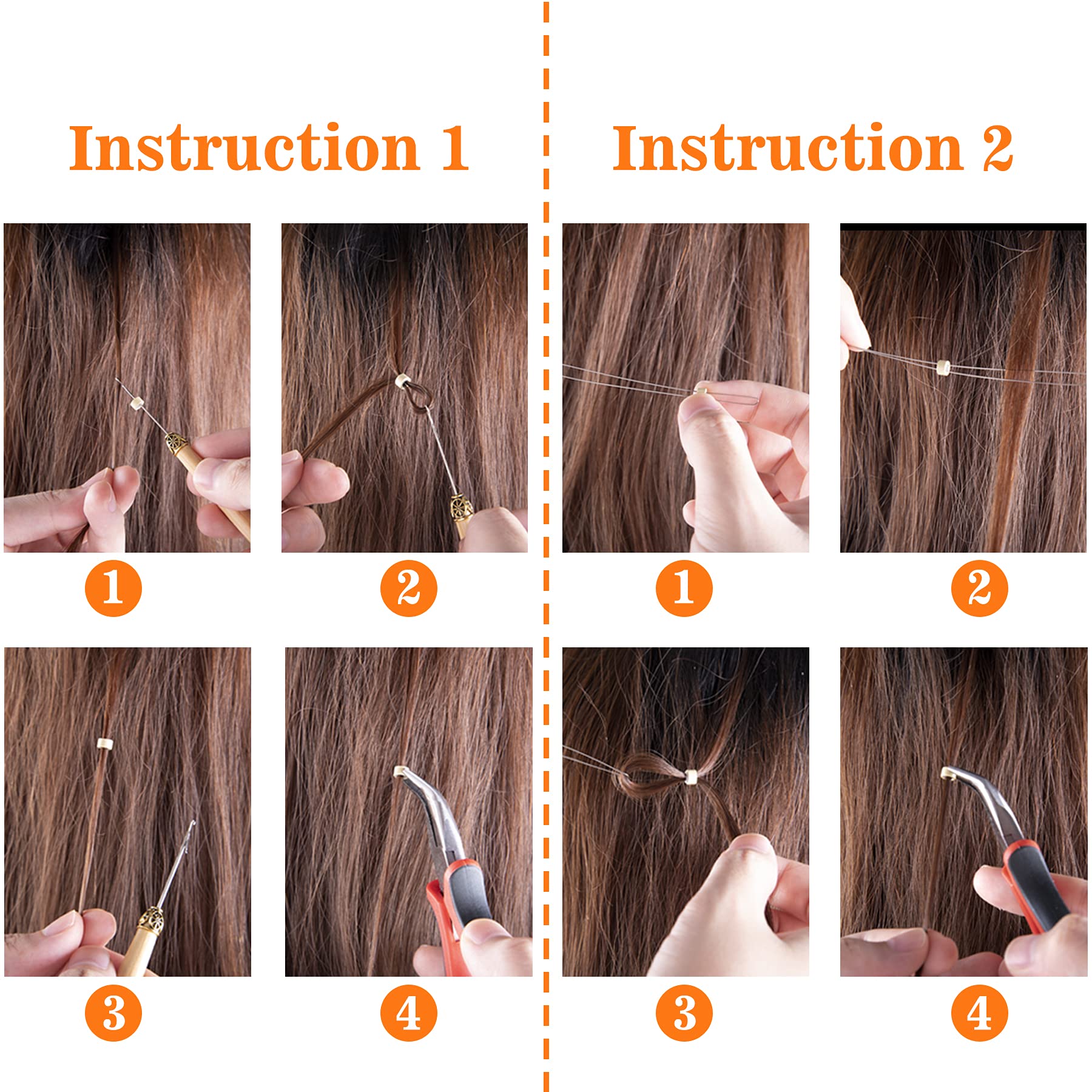 Duufin 2500 Pieces Micro Links Rings Hair Extensions Beads 5.0mm Silicone Lined Beads 5 Colors Micro Links for Women Men Hair Feather Extensions Tool