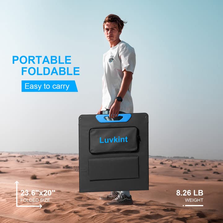 100 Watt Portable Solar Panel for Power Station, Foldable 100W Solar Panel for Camping Hiking Off-Grid Living, Monocrystalline Folding Panel Solar with 5V USB 18V DC Outputā¦