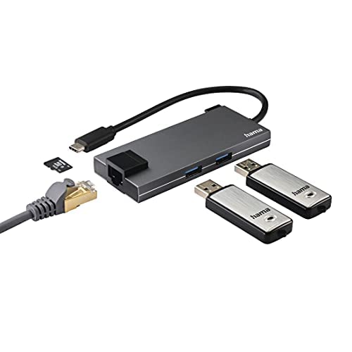 Hama USB-C Multiport, 5 Ports, HDMI+LAN