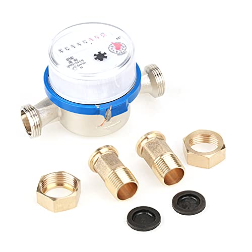 15mm 1/2" Garden Home Plastic Cold Water Meter Single Water Flow Dry Table Measuring Tools