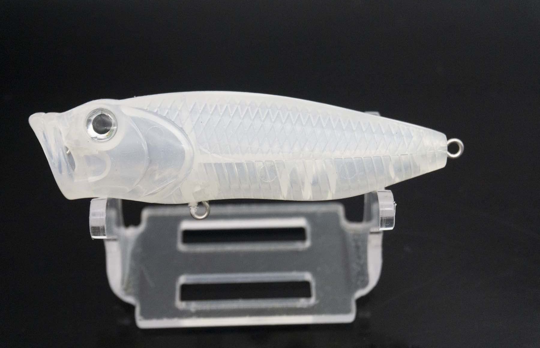 10PCS Unpainted Fishing Popperbait Blanks 8.3cm 11.6g with 6mm Free 3D Simulation Fishing Eye Popper Baits Artificial Blank Clear Hard Baits Trout Salmon Minnow Lure Crankbait Topwater Freshwater