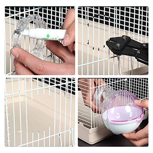 CHUQIANTONG Small Animal Bath House,Pet Toy Acrylic Hamster Bathroom Cage Toilet Bathtub Sand Bath Container Removable, Suitable for Chinchilla Syrian Hamster Gerbil (Pink)