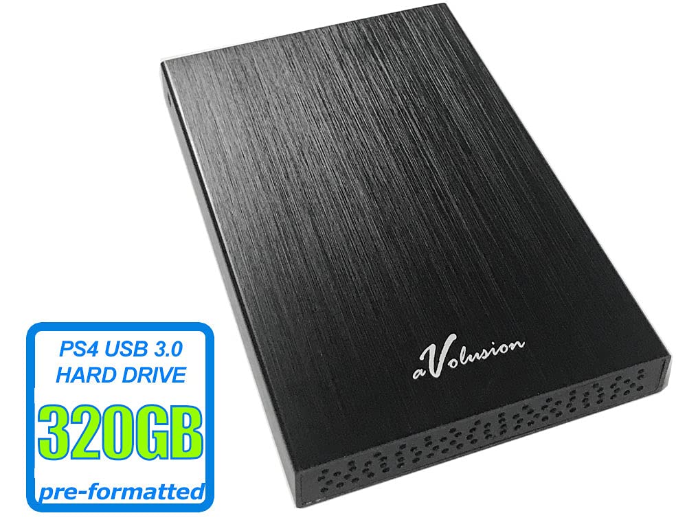 Avolusion HD250U3 320GB USB 3.0 External Gaming Hard Drive (for PS4, Pre-formatted) - 2 Year Warranty