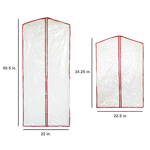 13 Piece Garment Bags for Closet Storage - Clear Vinyl and Poly Plastic Material Designed for Convenient Storage