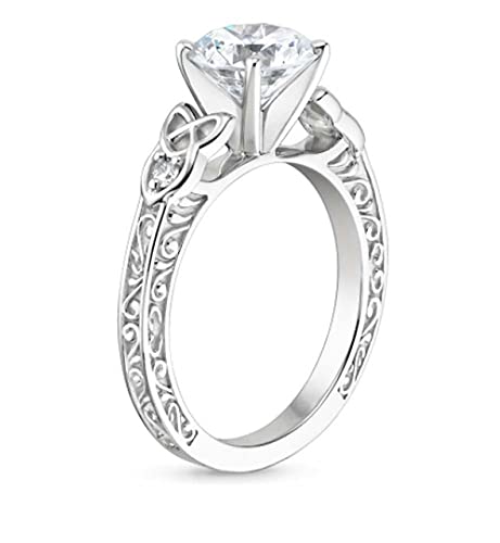 1 CT Created Diamond Celtic Knot Vintage Bridal Ring Set 14k White Gold Finish Ring Size-7