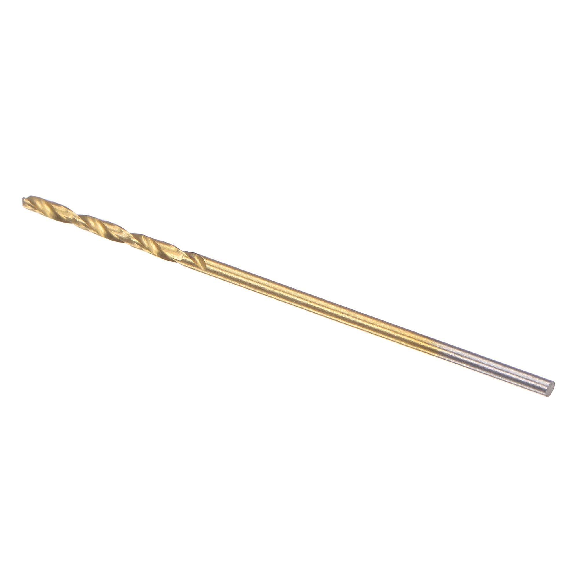 uxcell High Speed Steel Straight Shank Twist Drill Bit Fully Ground Titanium Coated 1mm Drill Diameter 34mm Total Length 12mm Drill Bit Length 12 Pcs