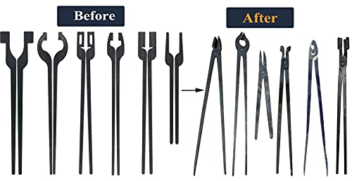 6 Set DIY Rapid Tongs Bundle Set Six Type of Tong Bundles Set Comes with 7 Stainless Steel Rivet for Blacksmith Beginner