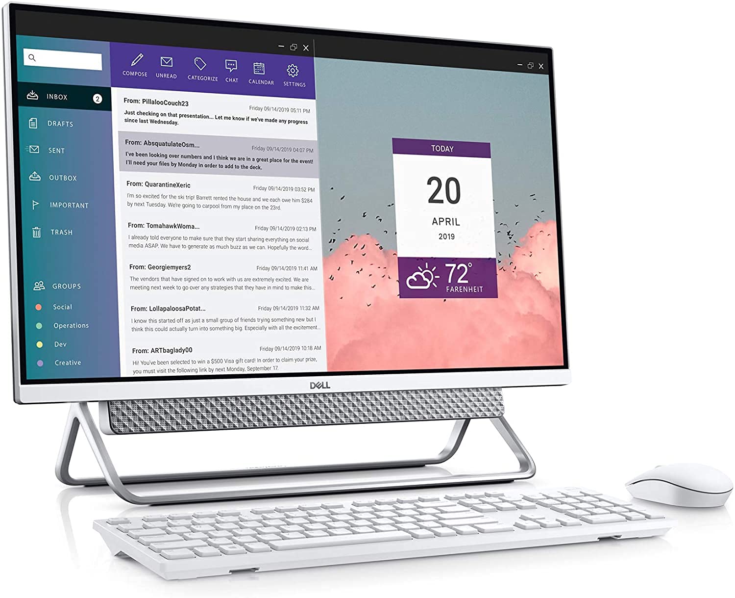 DELL Inspiron 7700 27 All-in-One Desktop, 27" FHD Touchscreen, i7-1165G7, GeForce MX330, 64GB RAM, 2TB SSD, Webcam, WiFi 6, Bluetooth 5, Wireless Keyboard and Mouse, Win 10 Home