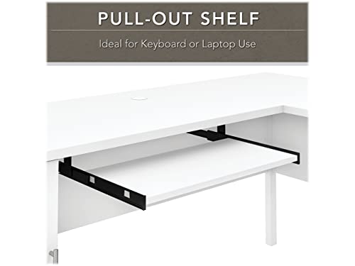 Bush Furniture Somerset 72W L Shaped Desk with Storage in White