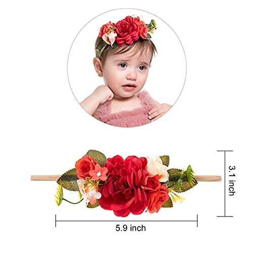 HOOLCHEAN Infant Toddler Baby Girls Super Soft Fluffy Tutu Skirt and Headband Set with Diaper Cover Bloomer Red 2, 6-12 Months