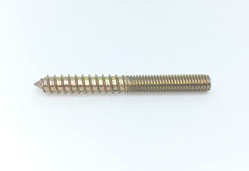 Haozheng Hanger Bolt M8x75 Double Headed Bolt Self-Tapping Screw for Furniture 15Pcs,Bronze