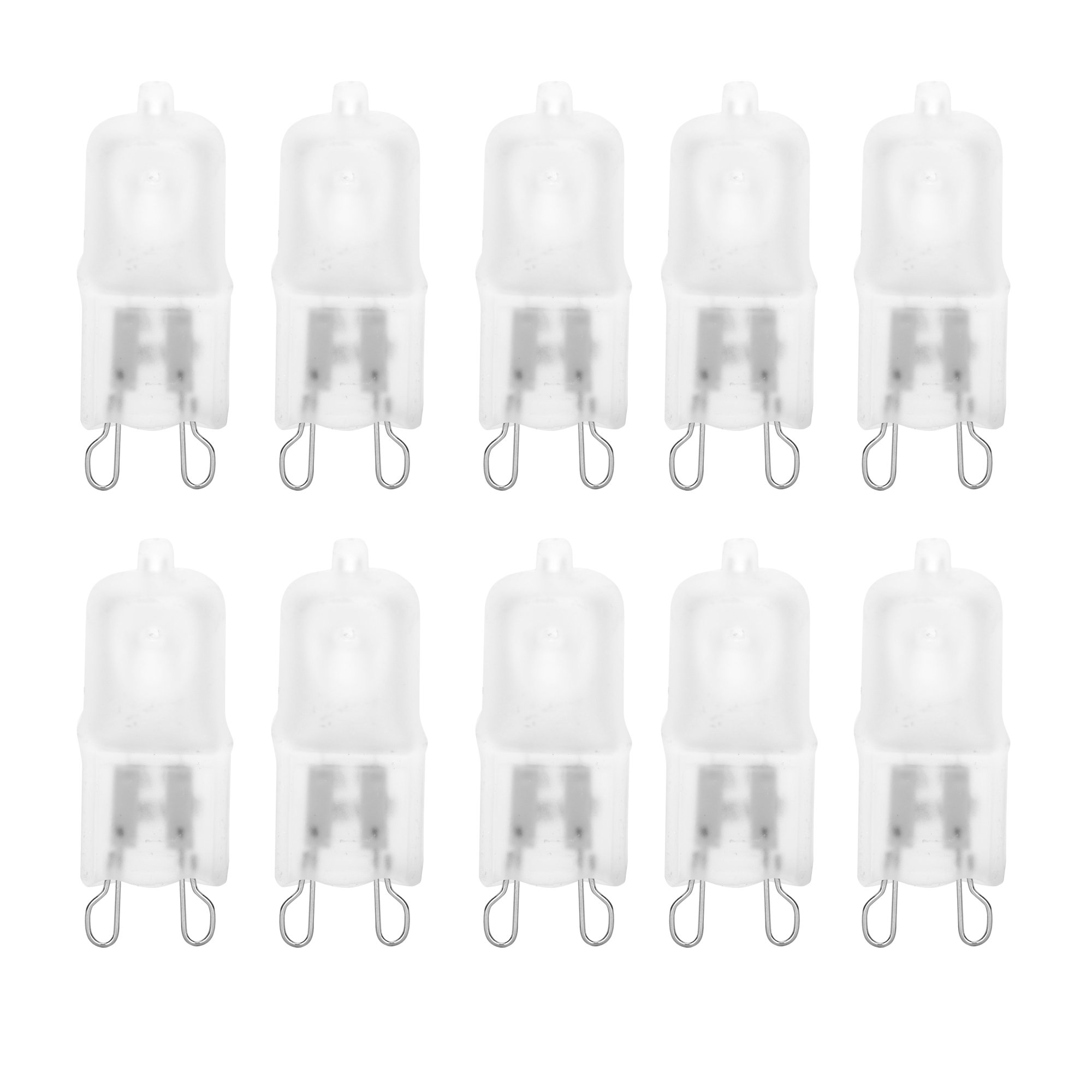 10 Pack Frosted Lense 40W Q40/G9/FR/120V G9 JCD 40 Watt 120 Volt T4 JD Type Halogen Light Bulb Photography Studio Bar Lounge Gallery Museum Kitchen Island Microwave Range Hood Bathroom Vanity Lighting