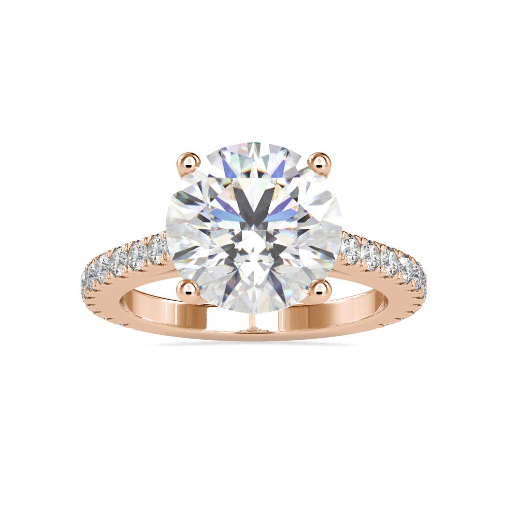 1/2 Carat Natural Diamond and 4 1/2 Carat Moissanite Engagement Ring for Women in 18k Rose Gold (I-J/G, SI1-SI2/VS2, cttw) Promise Ring for Her Size 8.5 by VVS Gems