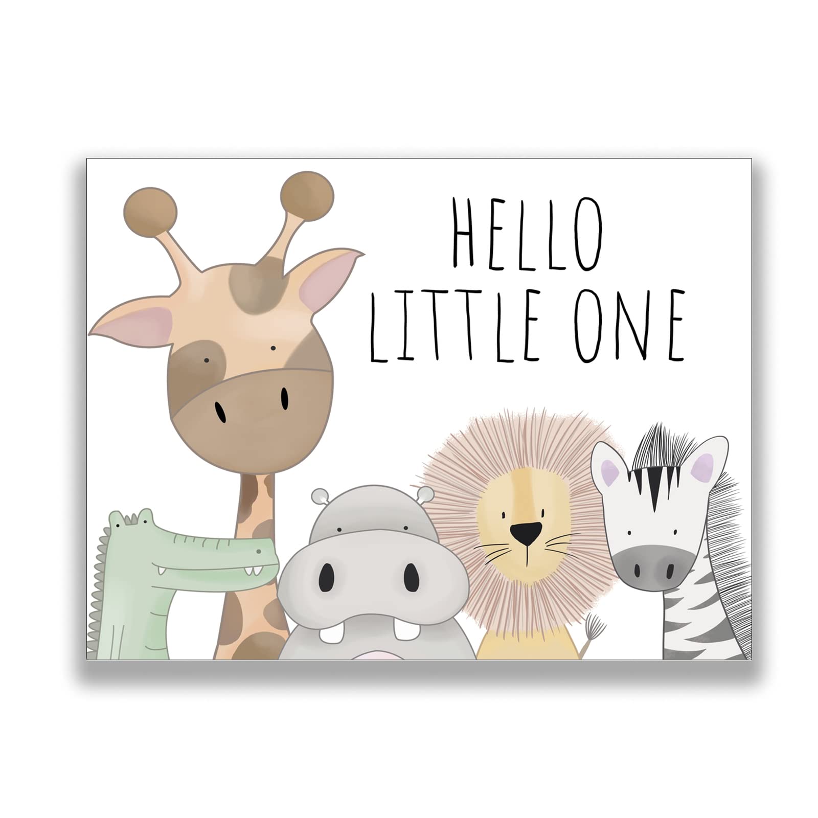 Animal Nursery Decor - Animal Wall Art Kid Baby Nursery Decor Safari Decor Minimalist Lion Zebra Hippo Giraffe Crocodile Animal Pictures for Baby Boys and Girls Room Decor Unframed 40Ć30cm/16Ć12inch