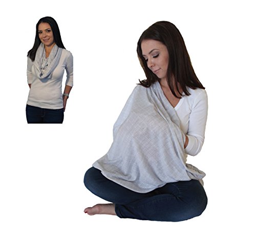 2pk LK Baby Infinity Nursing Scarf Breastfeeding Cover Ultra Soft (Grey/Navy)