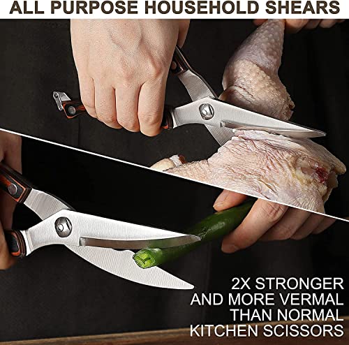 Aroma House 8-Piece Chef Cleaver Knife Set with Block,Professional Kitchen Knife Set, High Carbon German Stainless Steel Kitchen Knife with Ergonomic Handle for Home,Kitchen & Restaurant.