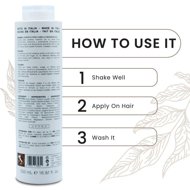 Avyna Shampoo laluronico Intensive Hair 500ml, 16.91 Fl Oz (Pack of 1)