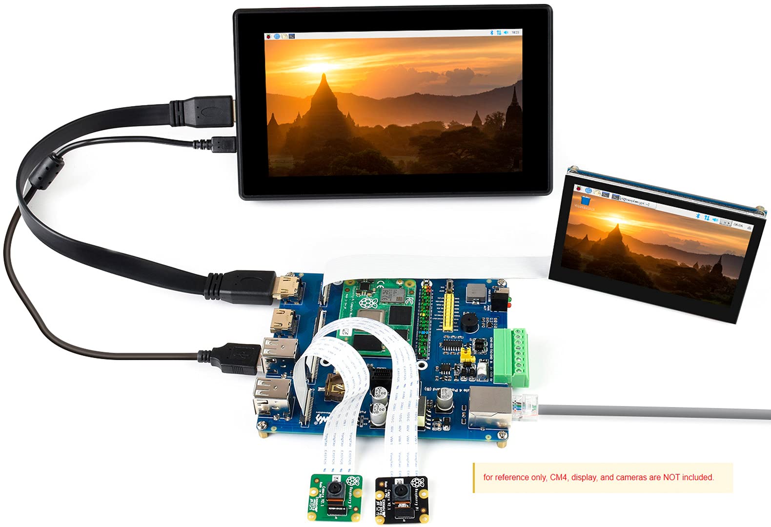 Compute Module 4 IO Board with PoE Feature (B) for All Variants of Compute Module 4,Integrates 802.3af-Compliant PoE Circuit,with Rich Peripheral Connectors (CSI/DSI/HDMI/USB/ETH/PCIe/RS232/RS485)