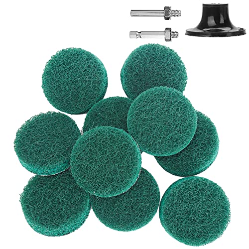10PCS Sanding Discs 2 Inch Roll Lock Quick Change Discs 1pcs 1/4'' Holder Surface Conditioning Discs for Die Grinder Surface Strip Grind Polish Burr Finish Rust Paint Removal,Green
