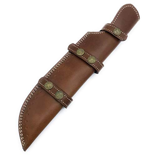 13.25" long custom handmade leather sheath for 8"β8.5" cutting blade knife