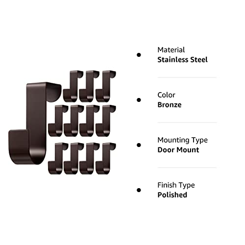 12 Pcs 1 3/8 1 3/4 inch Over The Cabinet Door Hooks Organizer Holder Over Door Z-Shaped Metal Hanger Hook Bathroom Organizer Rack Hanger for Clothes Towels Keys